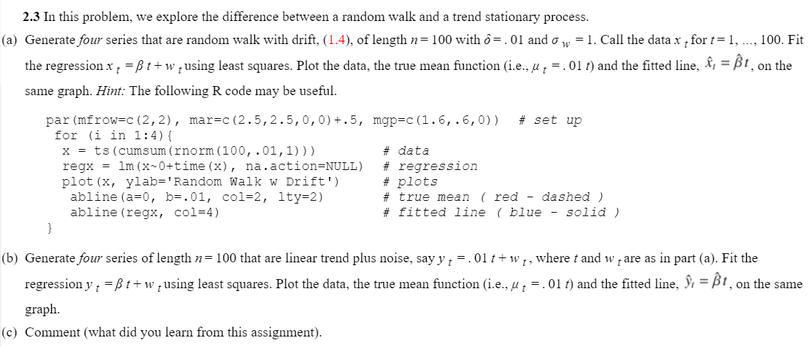 Solved 2.3 In this problem, we explore the difference | Chegg.com