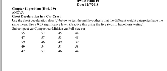 Solved Due: 12/7/2018 Chapter 11 problem (Hwk # 9) ANOVA | Chegg.com Solved Due: 12/7/2018 Chapter 11 problem (Hwk # 9) ANOVA | Chegg.com