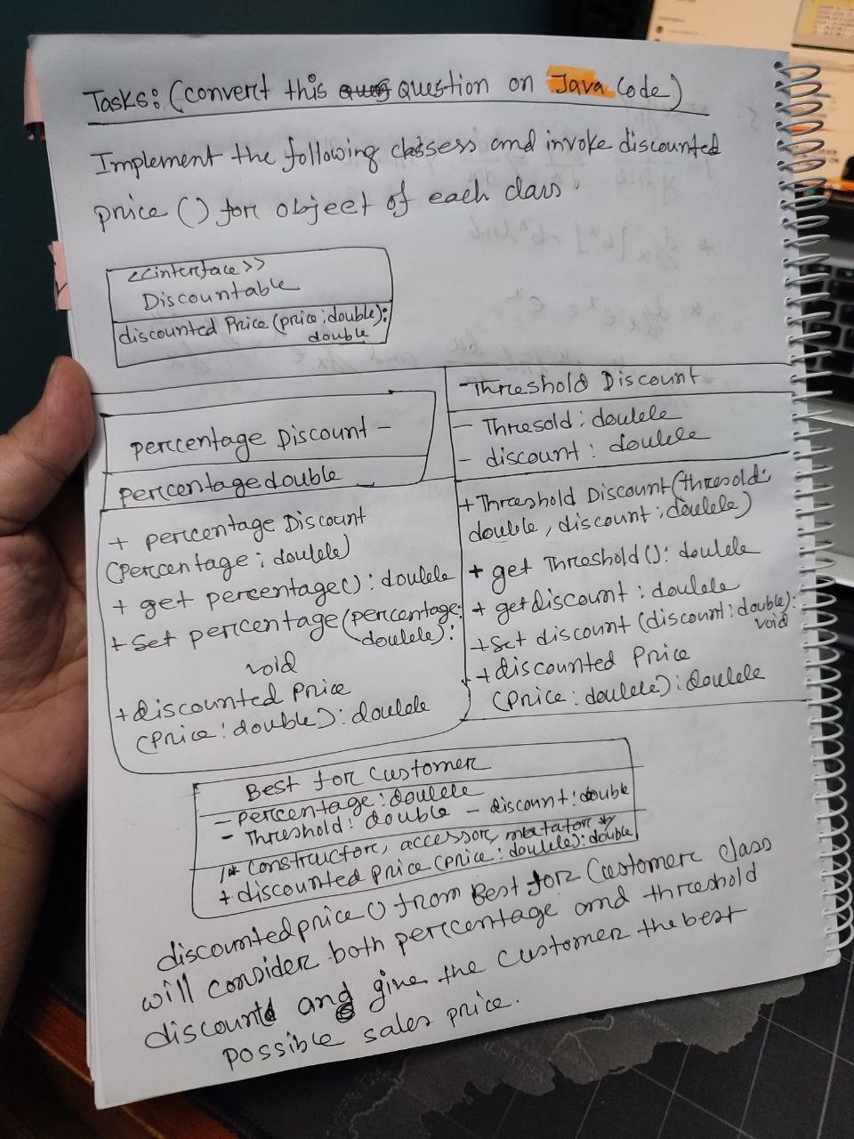 Tasks: (convert this Question on Java Code) Implement | Chegg.com