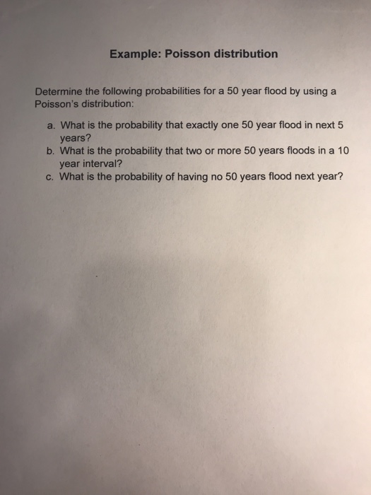 Solved Example: Poisson distribution Determine the following | Chegg.com