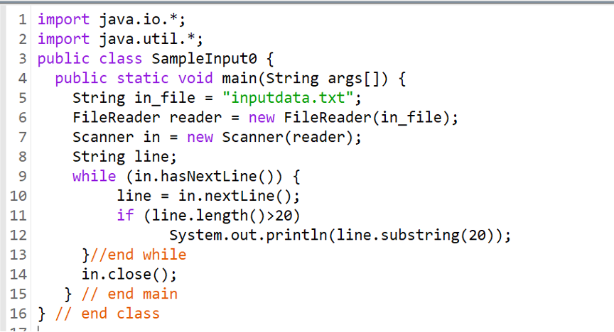 Solved This is the raw code of a sample file input program. | Chegg.com