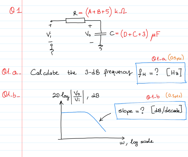 Solved Q1 R = (A+B+5) k12 + Vo Vi C-(D+C+3) pF slon 01-a | Chegg.com