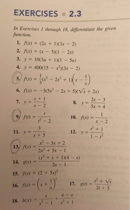 Solved Exercises 2 3 In Exercises 1 Through 18
