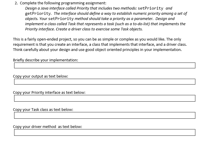 Solved 2 Complete The Following Programming Assignment