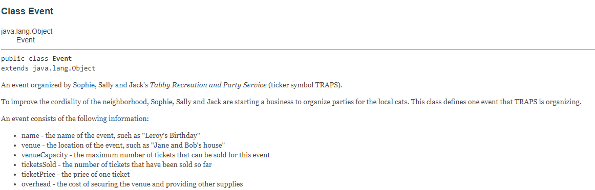 Solved Java Program Eventhtml Describes An Event Class 2585