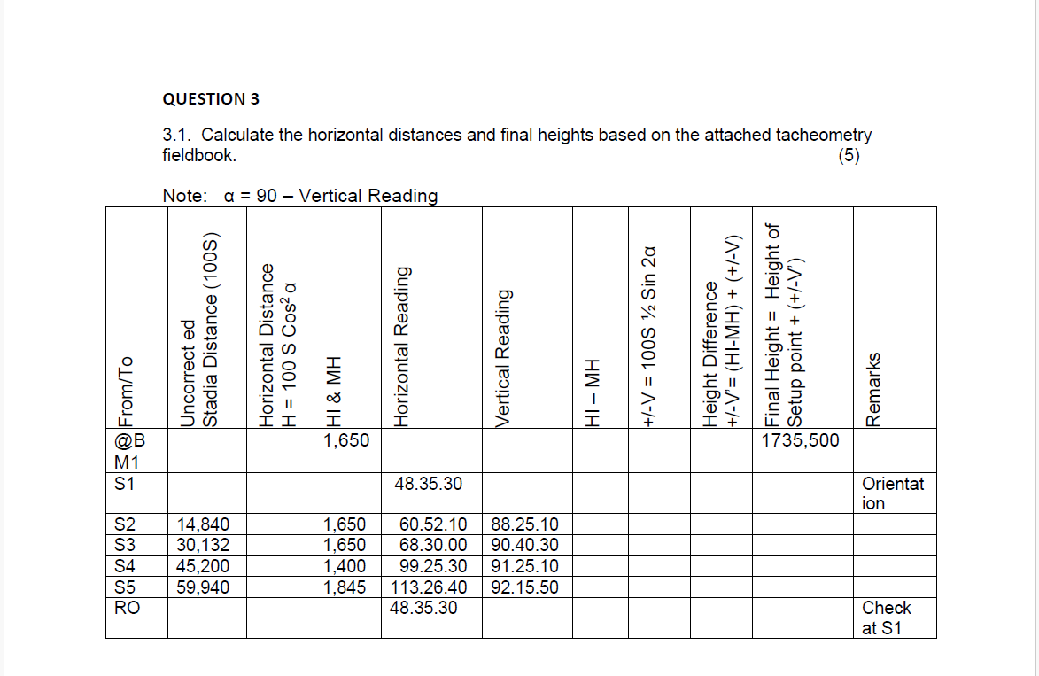 Solved QUESTION 33．1．Calculate ﻿the horizontal distances and | Chegg.com