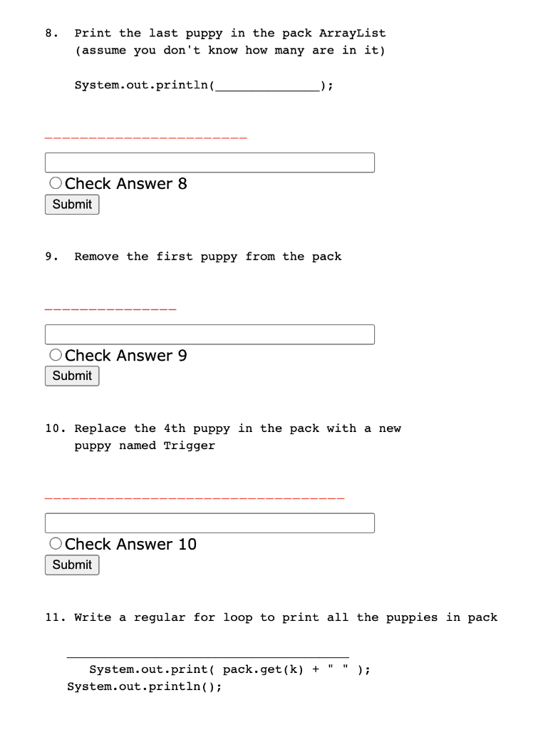 Solved public class Puppy\{ String name; public Puppy()\{ | Chegg.com