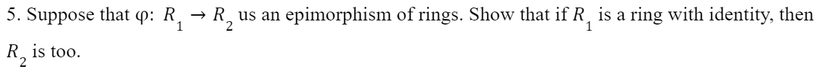 Solved Suppose that φ:R1→R2 ﻿us an epimorphism of rings. | Chegg.com