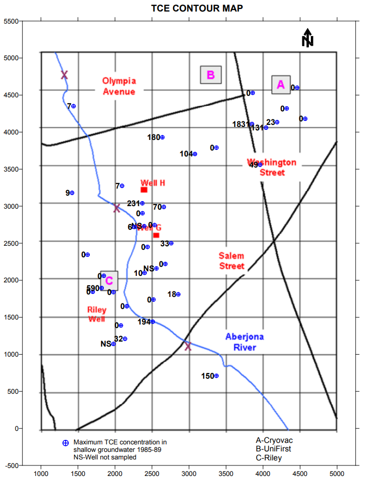 Part 2: Isoconcentration Maps (Isopleth). Using TCE | Chegg.com