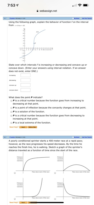 Solved 753 Using The Following Graph Explain The Behavior 