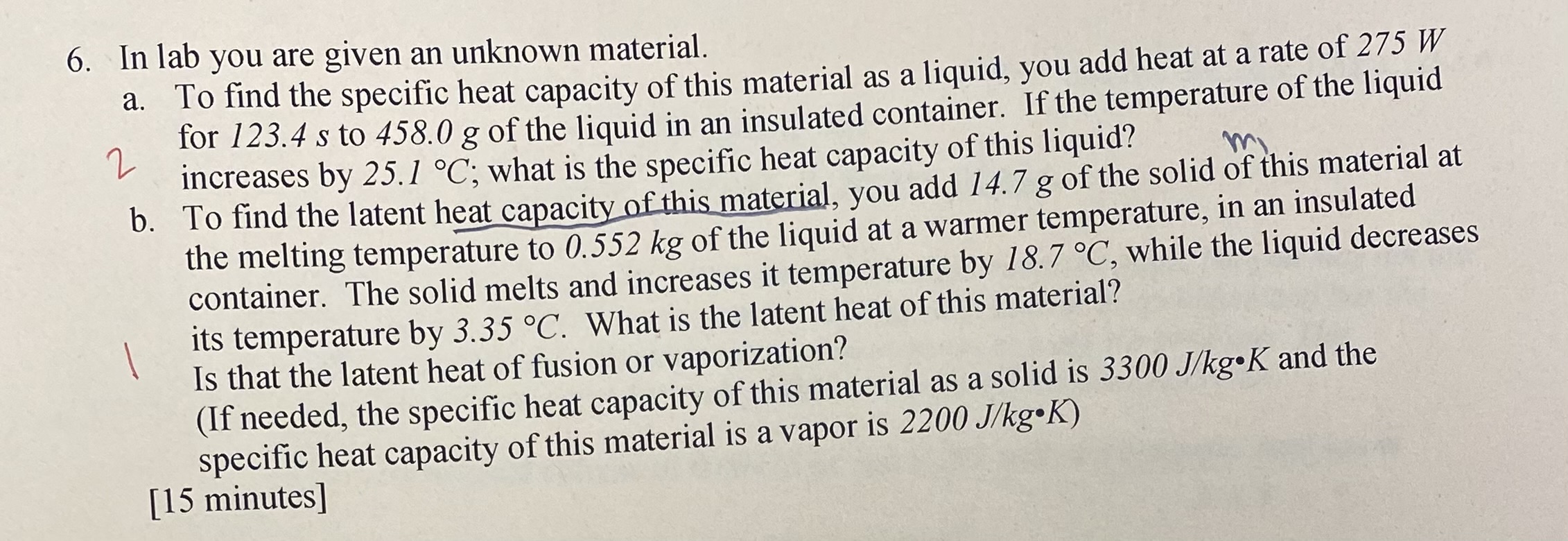 Solved 6. In lab you are given an unknown material. a. To | Chegg.com