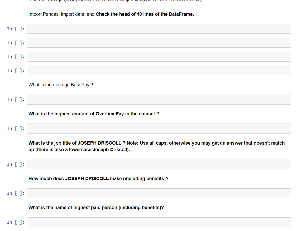 Solved Import Pandas, import data, and Check the head of 10 | Chegg.com