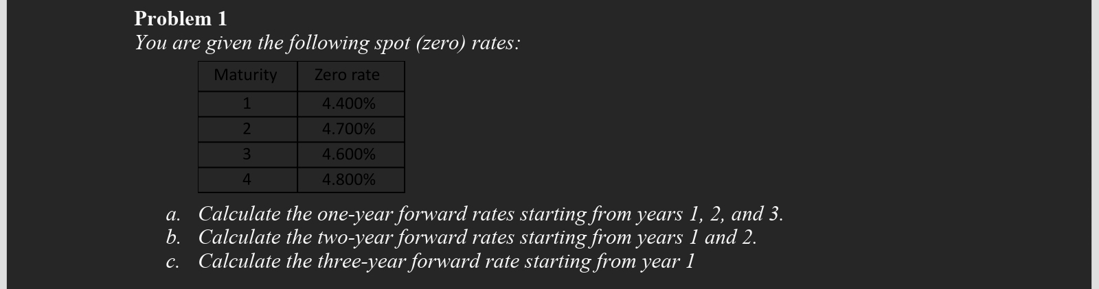 Solved Problem 1You are given the following spot (zero) | Chegg.com