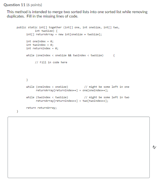 Solved Question 11 (6 points) This method is intended to | Chegg.com