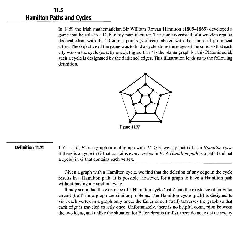 Solved a) How does a Hamilton cycle differ from an ordinary | Chegg.com