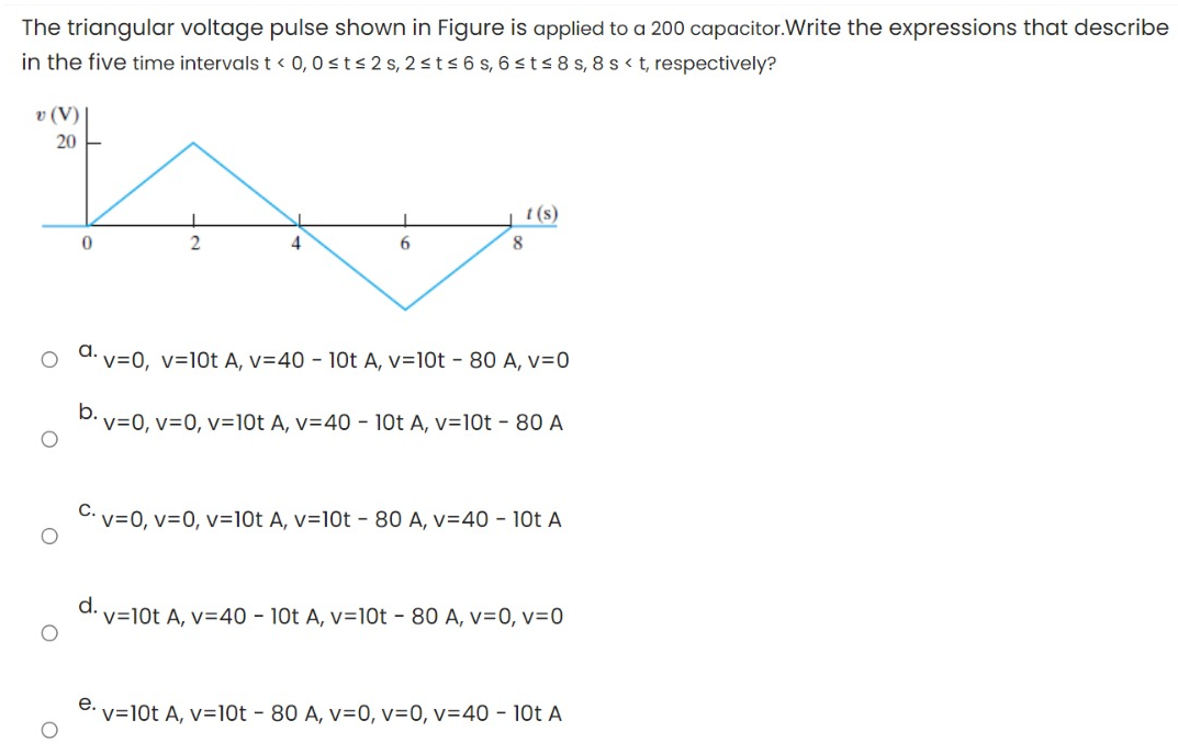 Solved The triangular voltage pulse shown in Figure is | Chegg.com