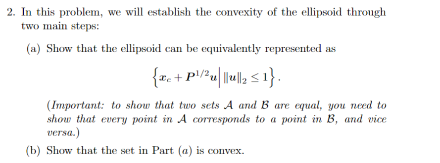 Solved In this problem, we will establish the convexity of | Chegg.com