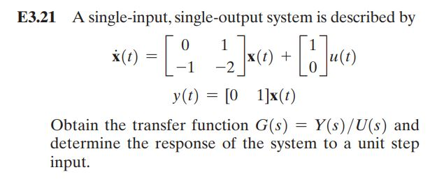 Solved E3.21 A single-input, single-output system is | Chegg.com