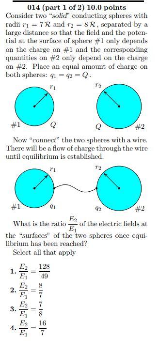 Solved 014 (part 1 of 2 ) 10.0 points Consider two "solid" | Chegg.com