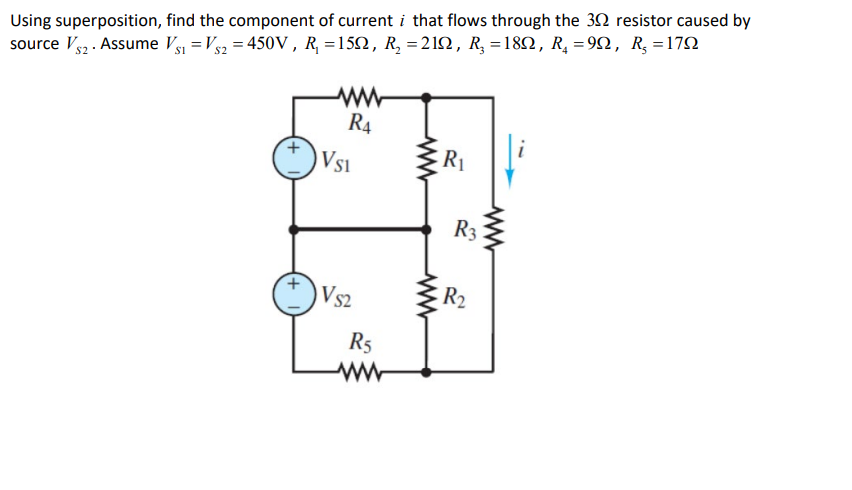 Solved Using superposition, find the component of current i | Chegg.com
