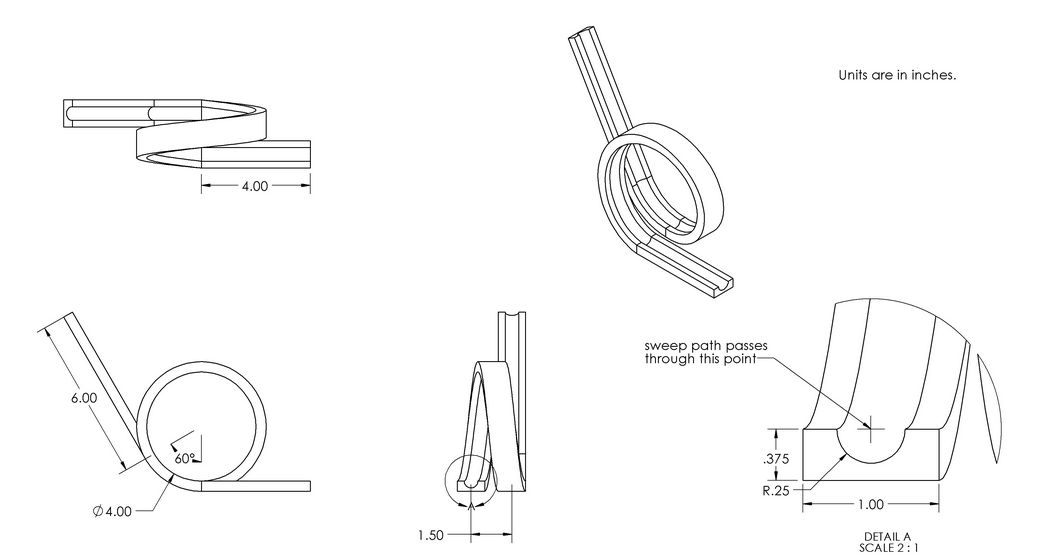 Solved Create the 'loop-the-loop' ramp shown below. Units | Chegg.com