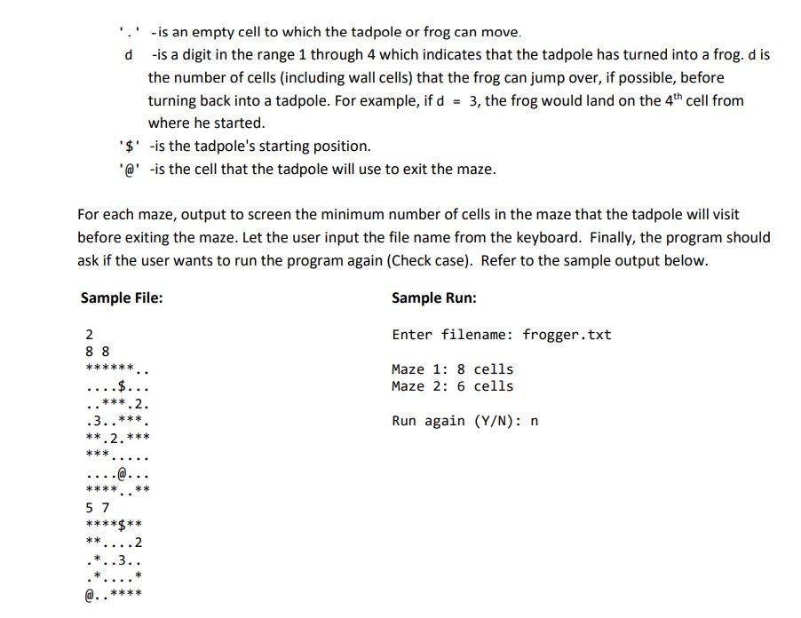 Solved 4(∗∗). Write a program that involves a tadpole | Chegg.com