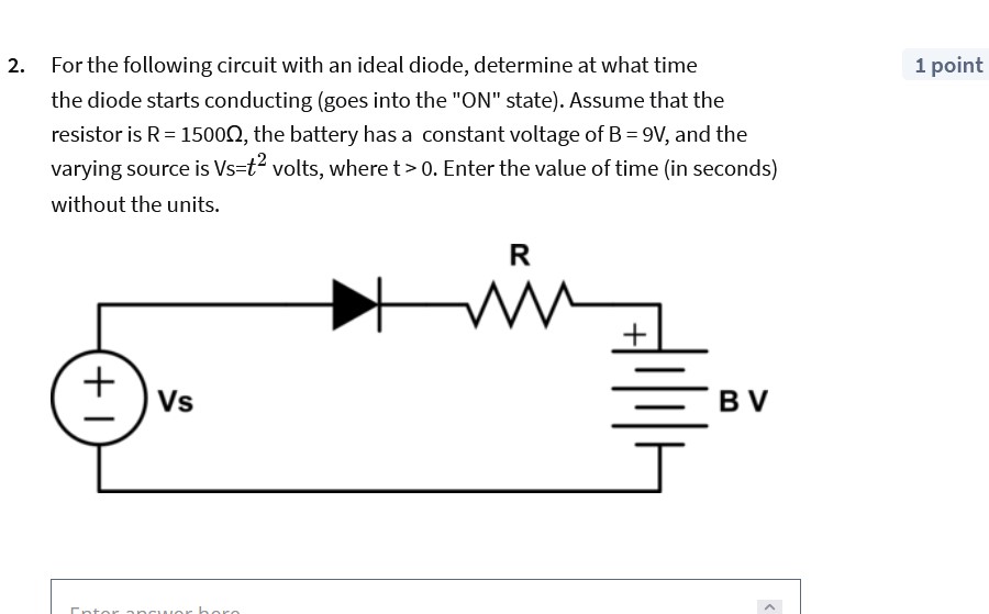 Solved For the following circuit with an ﻿ideal diode, | Chegg.com