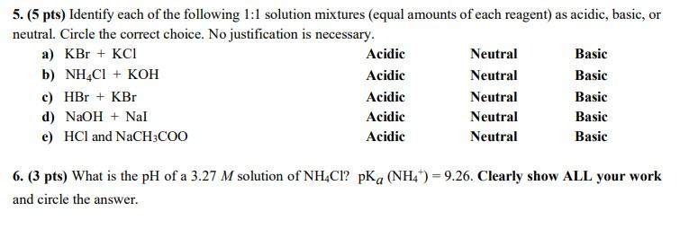 Solved 5. (5 pts) Identify each of the following 1:1 | Chegg.com