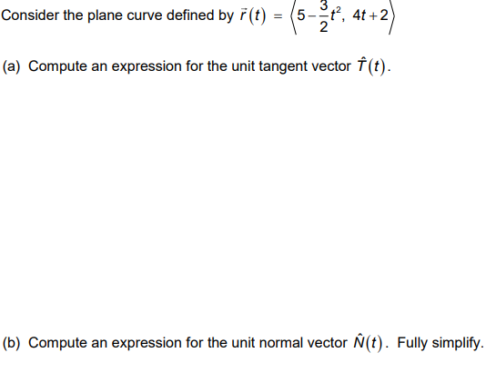 Solved Consider the plane curve defined by | Chegg.com