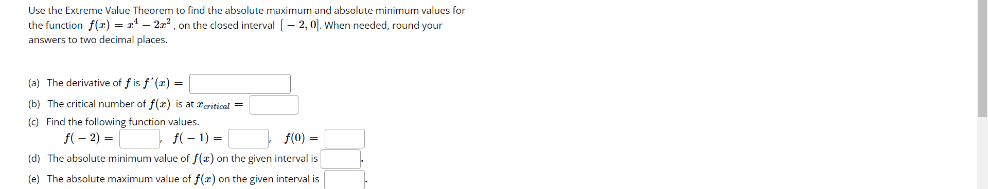 Solved Use the Extreme Value Theorem to find the absolute | Chegg.com