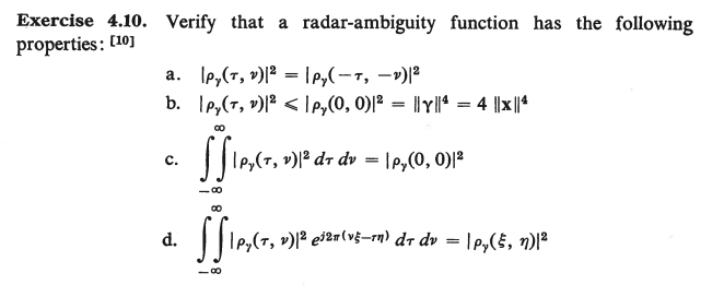 Solved 10 Verify That A Radar Ambiguity Function Has The
