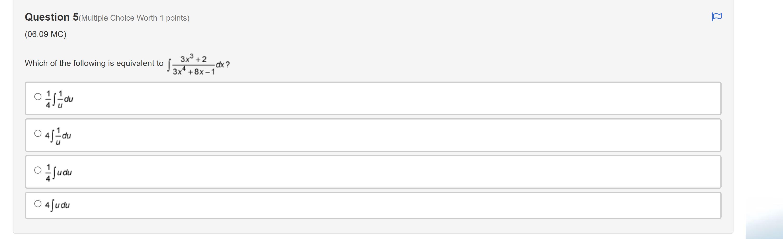 Solved Question 5(Multiple Choice Worth 1 points) (06.09MC) | Chegg.com