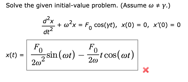 Solved Solve the given initial-value problem. (Assume w #y.) | Chegg.com