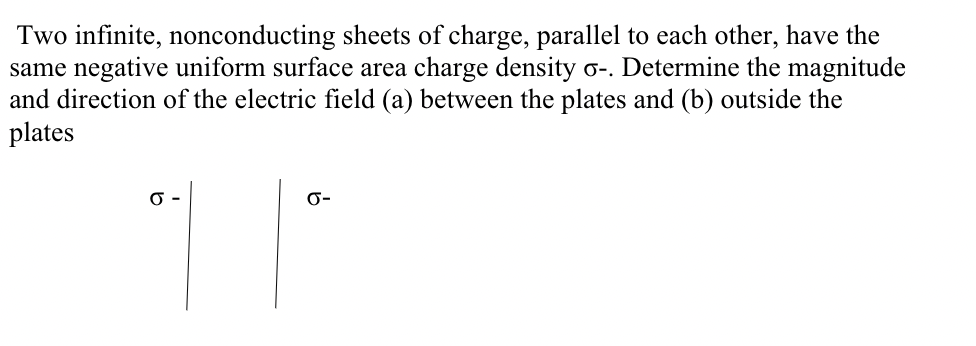Two infinite, nonconducting sheets of charge, | Chegg.com
