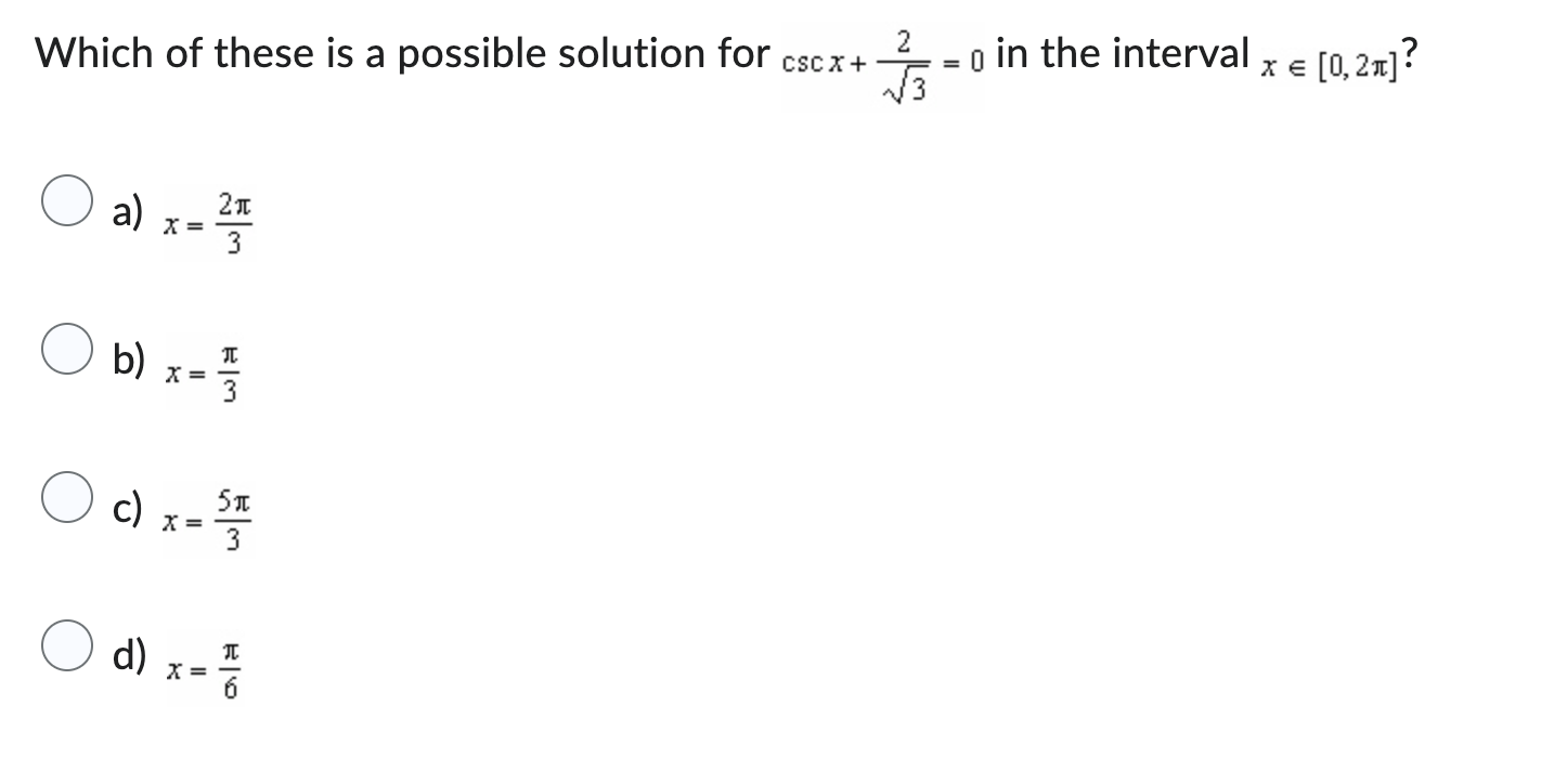 Solved Which of ﻿these is ﻿a possible solution for | Chegg.com