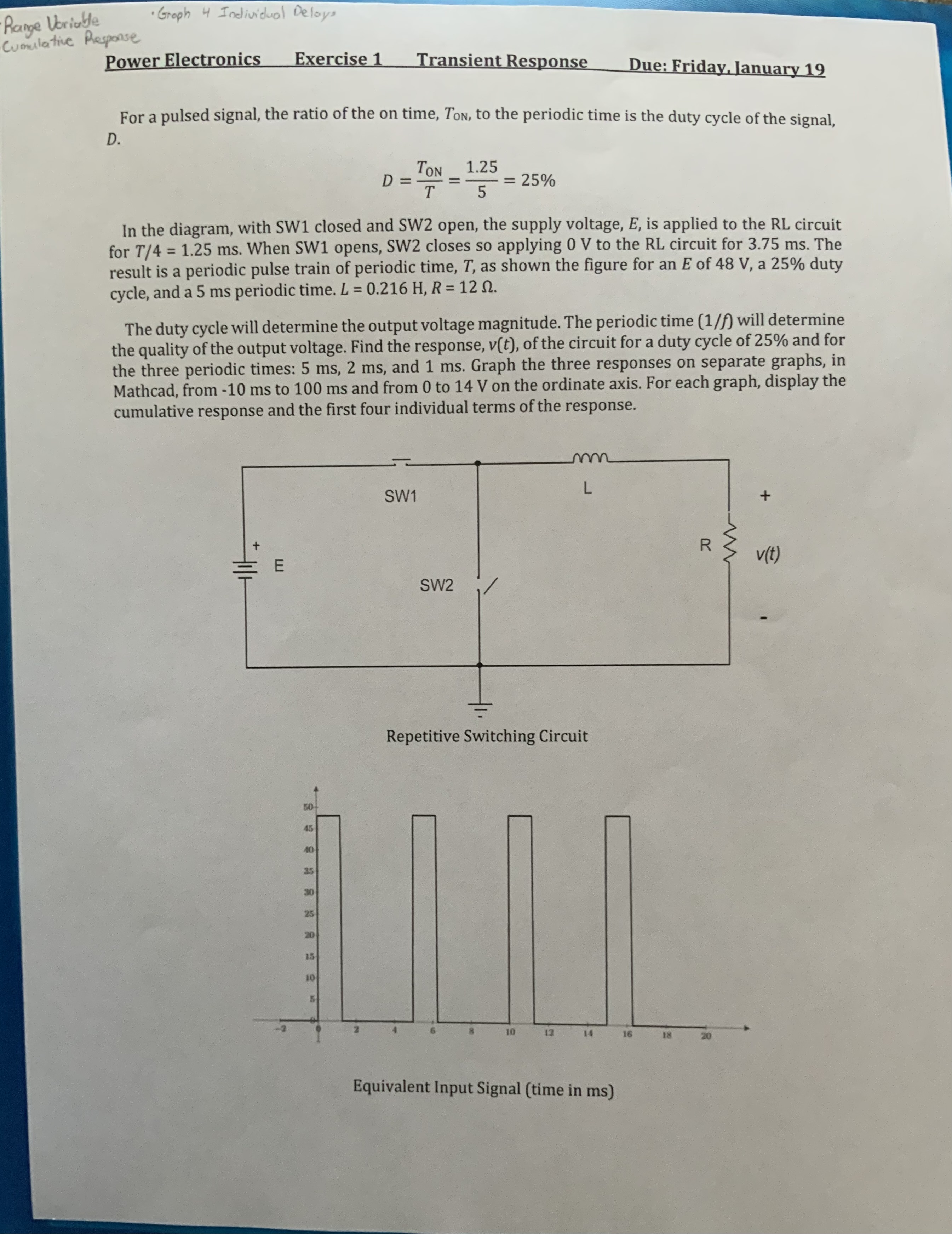 Solved Power ElectronicsExercise 1Transient ResponseDue: | Chegg.com