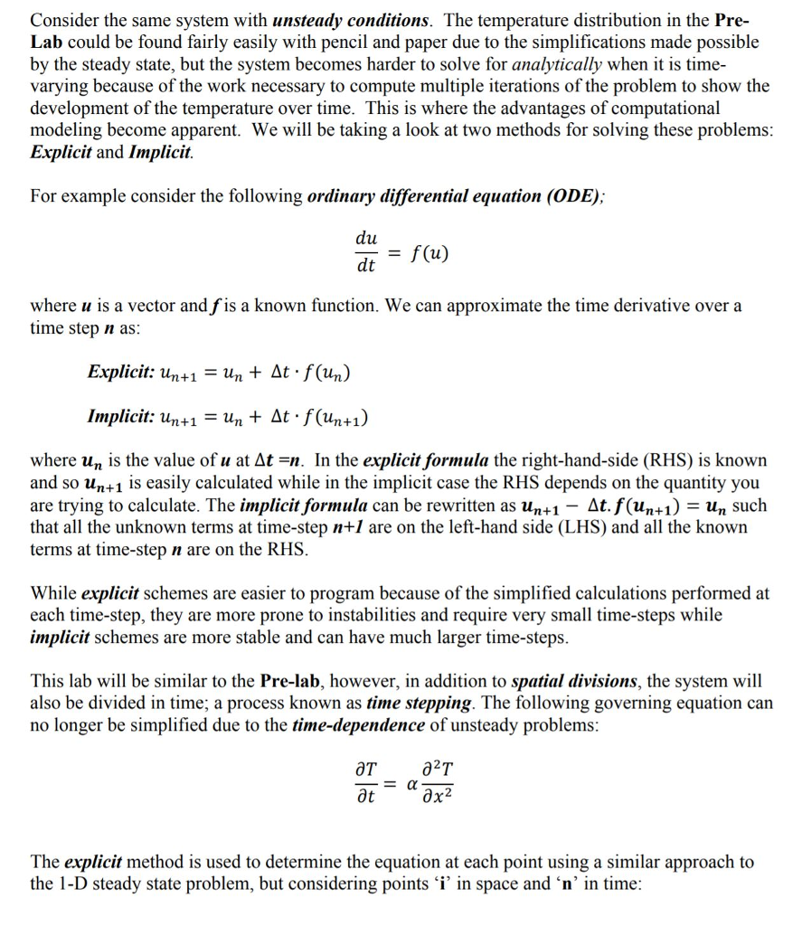 1 D Heat Conduction Finite Difference Method Using