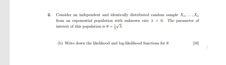 Solved 2. Consider an independent and identically | Chegg.com