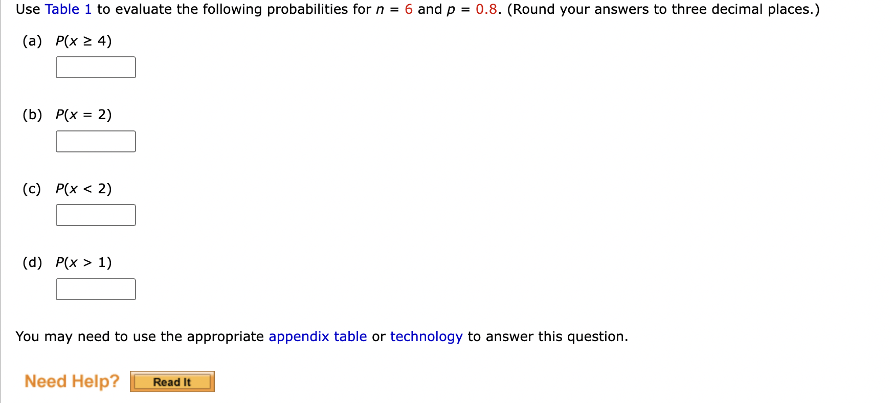 Solved Use Table 1 to evaluate the following probabilities | Chegg.com