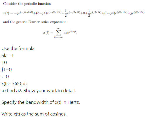 Solved Consider the periodic function | Chegg.com