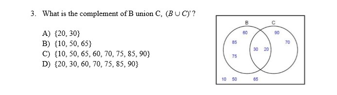 Solved What is the complement of B ﻿union | Chegg.com