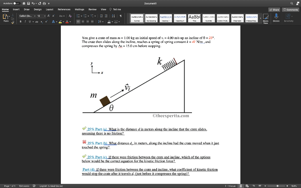 Solved Documenti AutoSave As. Home Insert Draw Design Layout | Chegg.com