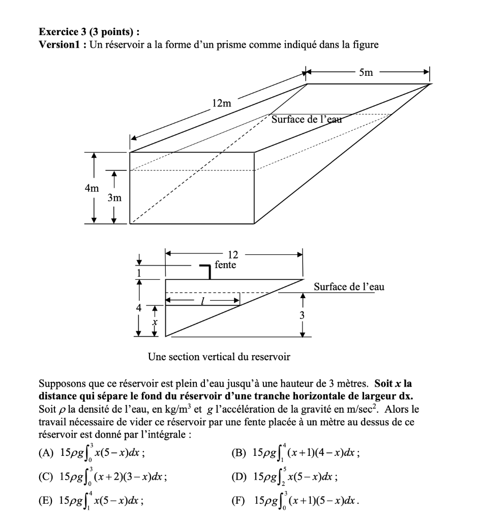 Solved Exercice 3 A tank has the shape of a prism as shown | Chegg.com Solved Exercice 3 A tank has the shape of a prism as shown | Chegg.com