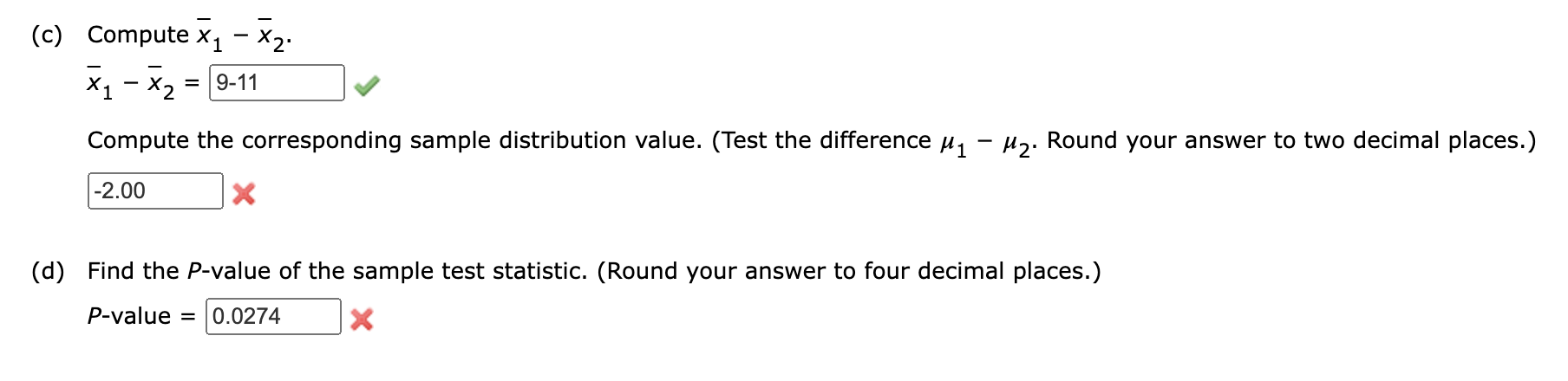 Use the sample test statistic to find the | Chegg.com