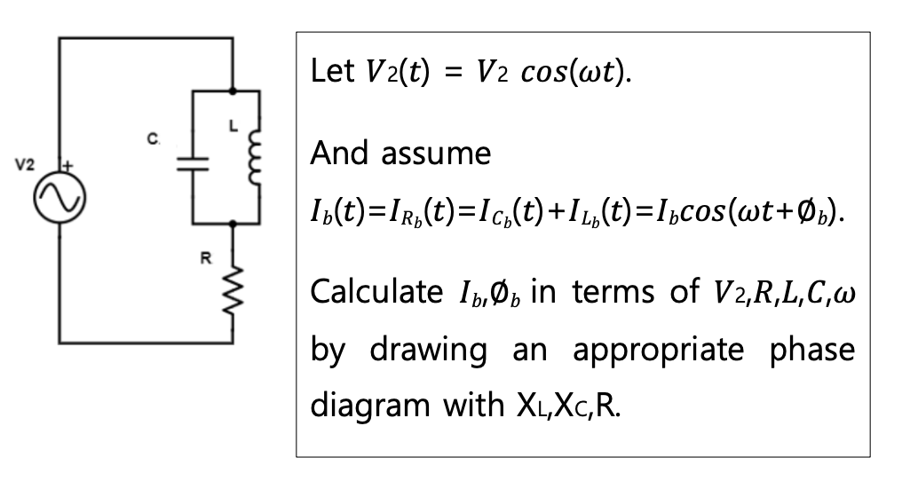 Solved Let V2(t) = V2 cos(wt). And assume | Chegg.com