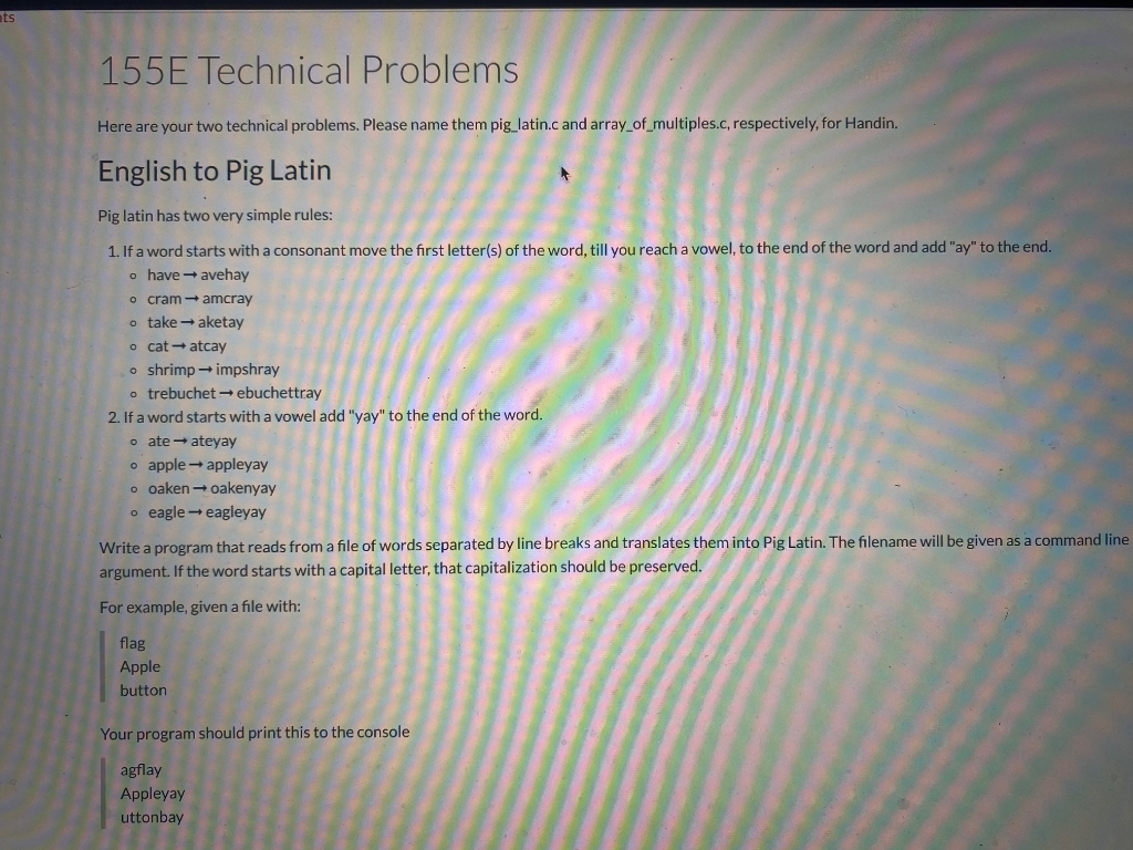 Solved In C please Pig latin has two very simple rules: If | Chegg.com