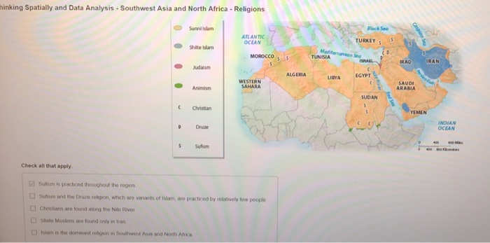 Solved hinking Spatially and Data Analysis-Southwest Asia | Chegg.com