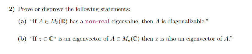 Solved 2) Prove or disprove the following statements: (a) | Chegg.com
