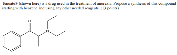 Solved Tenuate® (shown here) is a drug used in the treatment | Chegg.com