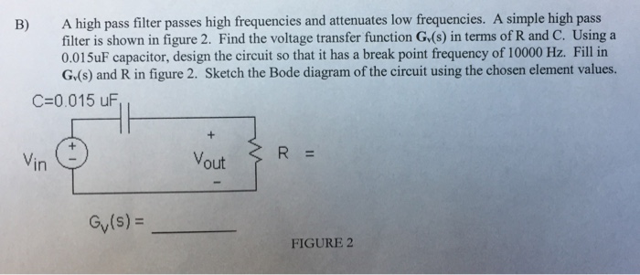 Solved A high pass filter passes high frequencies and | Chegg.com
